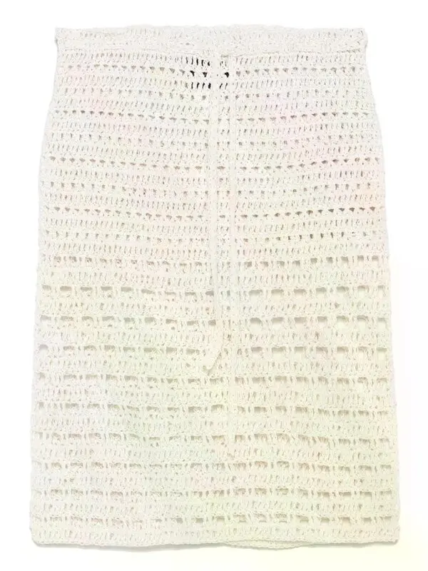 A.M.G. Open-knit Mini Skirt - White