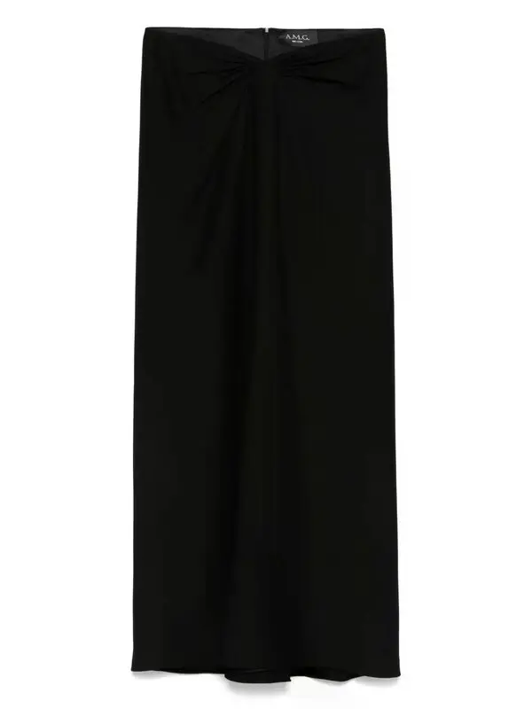 A.M.G. A-line Midi Skirt With Ruched Detail