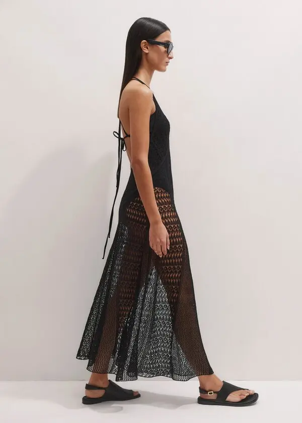 ME+EM Pointelle Halterneck Midi Dress