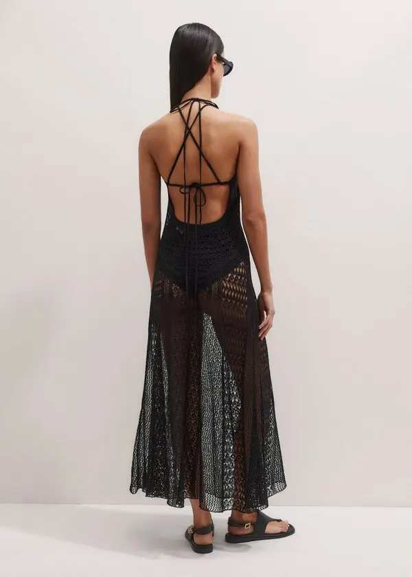 ME+EM Pointelle Halterneck Midi Dress