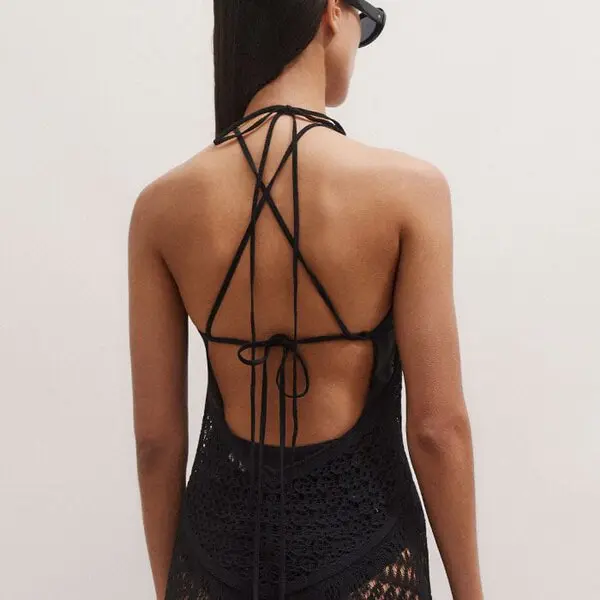 ME+EM Pointelle Halterneck Midi Dress