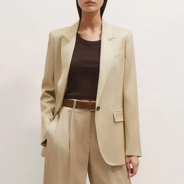 ME+EM Elevated Metallic Wide Leg Crop Trousers