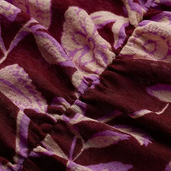 ME+EM Midnight Hibiscus Print Ruched Maxi Dress