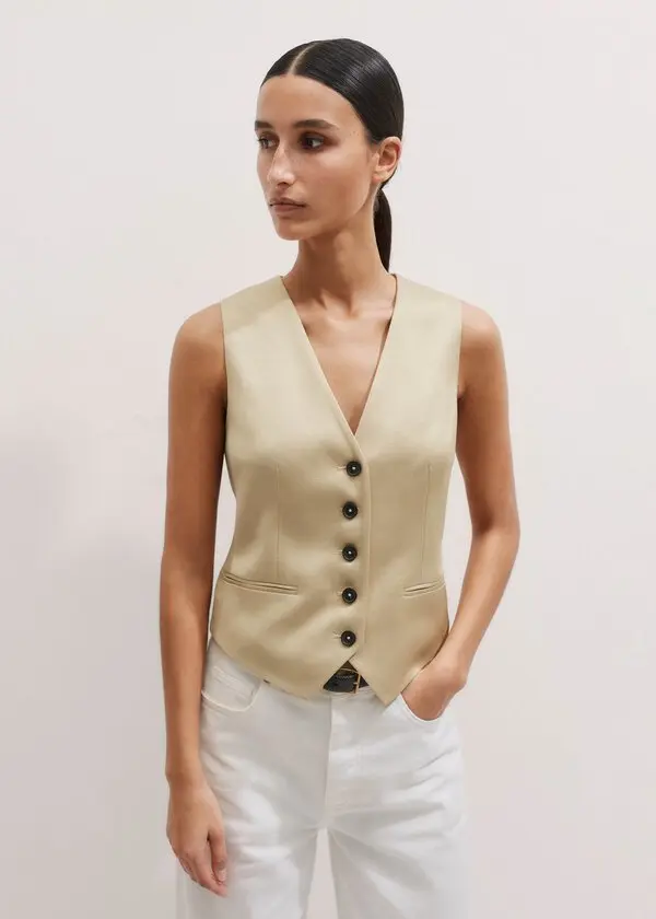 ME+EM Metallic Tailored Waistcoat