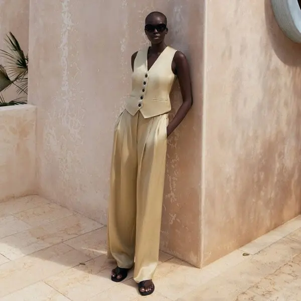 ME+EM Metallic Tailored Waistcoat