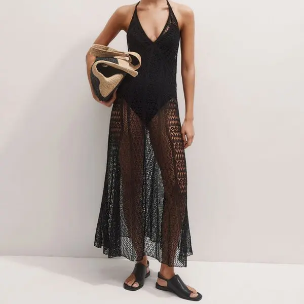 ME+EM Multiway Neck Ruched One Piece Swimsuit - Black