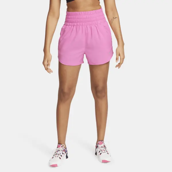 Nike One Dri-fit Ultra High-waisted 3" Brief-lined Shorts - Red