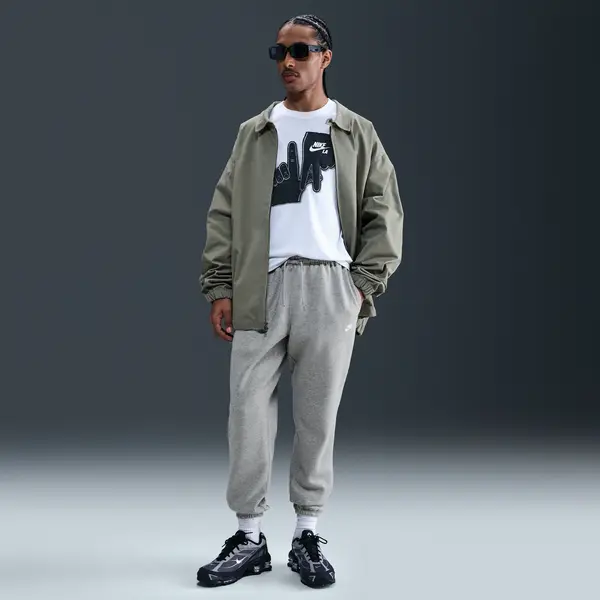 Nike Club Cuffed Brushed Fleece Pants - Grey