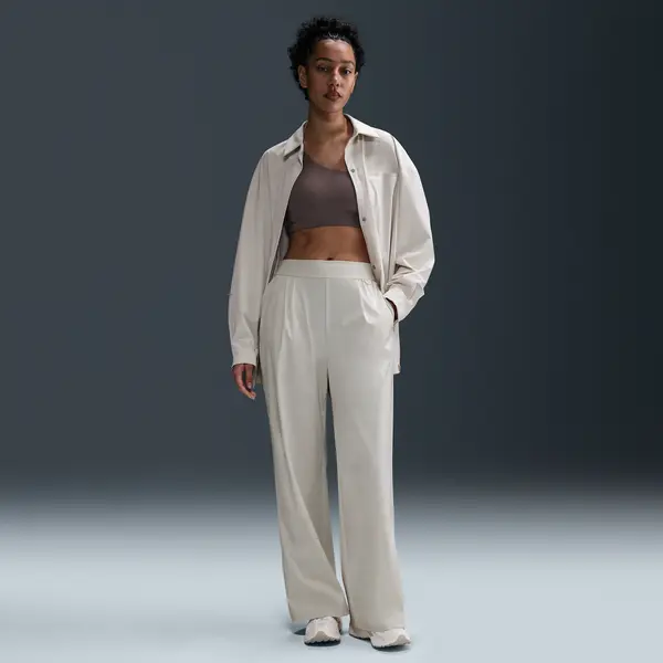 Nike 24.7 Perfectstretch Dri-fit High-waisted Loose Wide-leg Pants - Brown