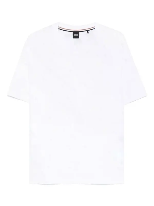 BOSS Floral-jacquard T-shirt - White