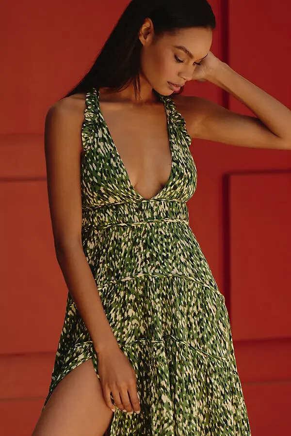 celandine x emily carter sleeveless beaded midi dress FARM Rio Black Beaded Neckline Sleeveless Midi Dress, Black / XXS main image 1
