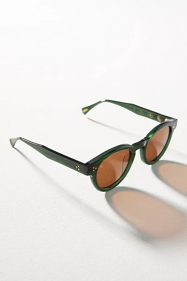 Raen Zelti Circle Sunglasses - Dark Green
