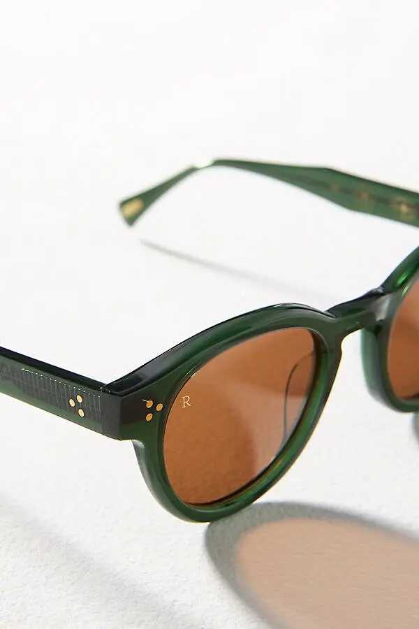 Raen Zelti Circle Sunglasses - Dark Green