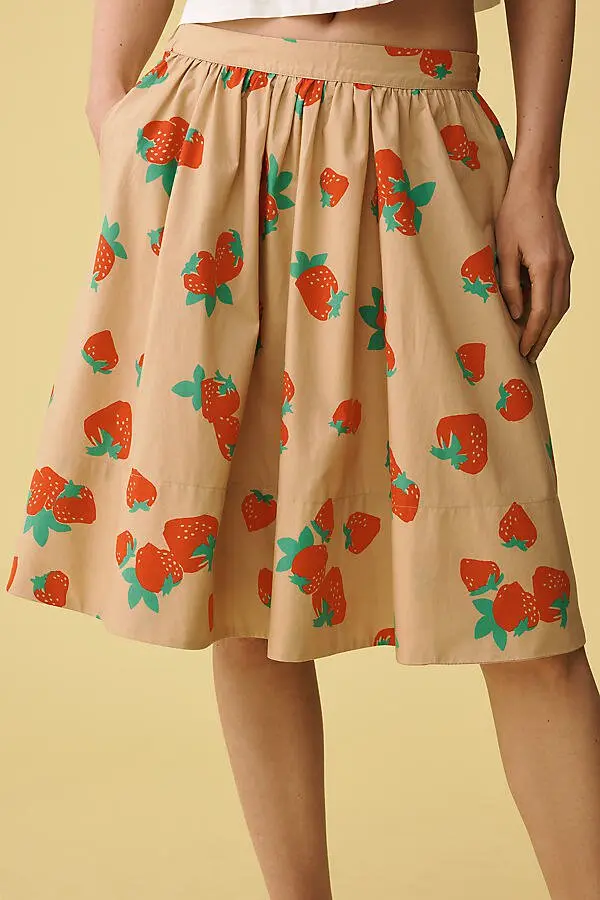 Maeve Jacie Printed Poplin Skirt