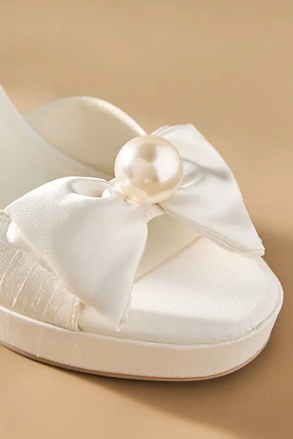 Dolce Vita Platform Heels With Bow And Pearl Detail