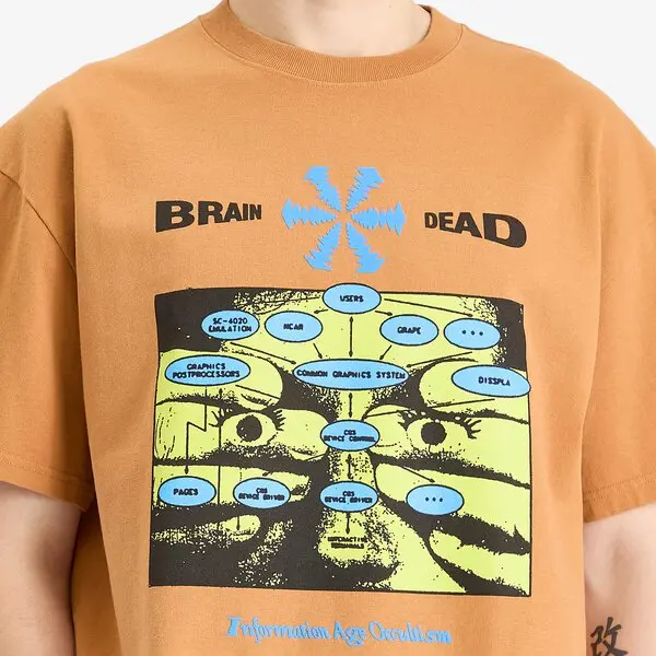 BRAIN DEAD Information Age Occultism T-shirt - Cumin