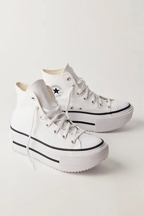 CONVERSE Chuck All Star Lift Double Stack Sneakers - White/black/white