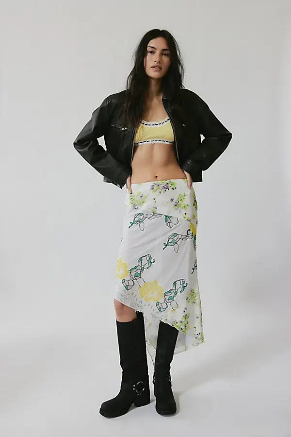 Anna Sui Asymmetrical Midi Skirt