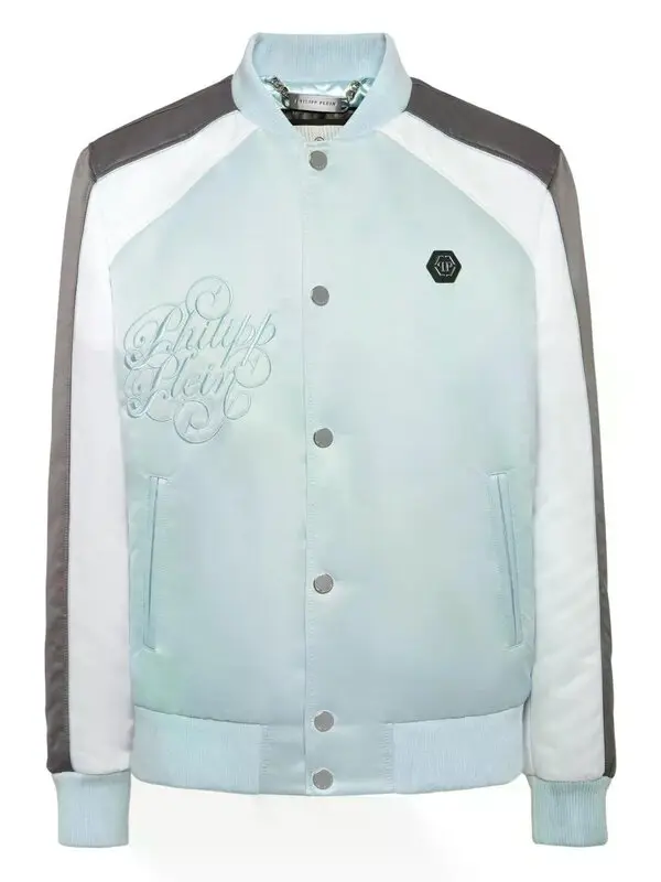 Philipp Plein Logo-embroidered Satin Bomber Jacket