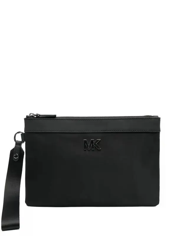 Michael Kors Logo Plaque Clutch - Black