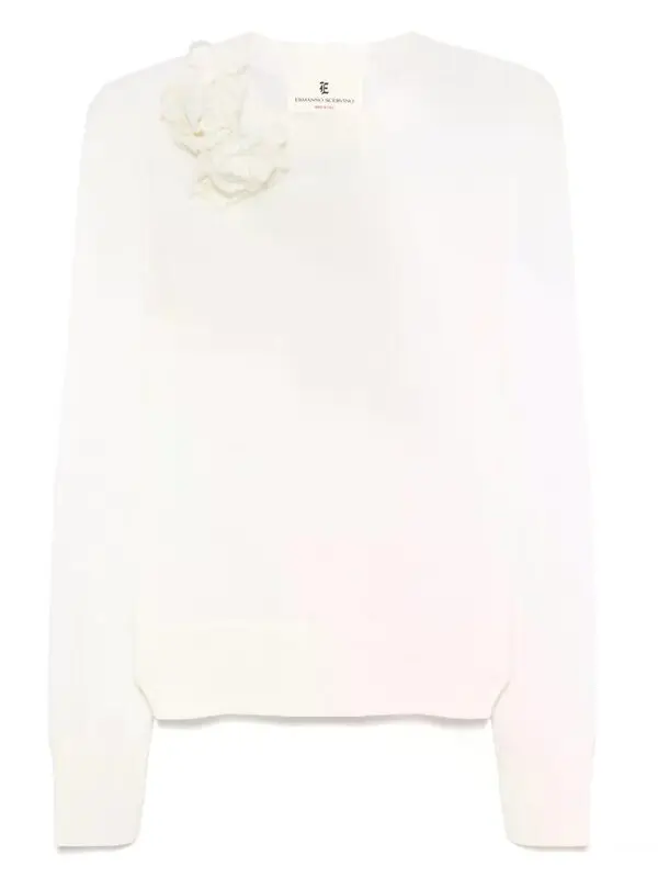 Ermanno Scervino Floral-appliqué Sweater - Neutrals