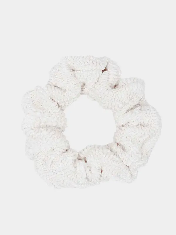 Hunza G Crinkle Scrunchie - White