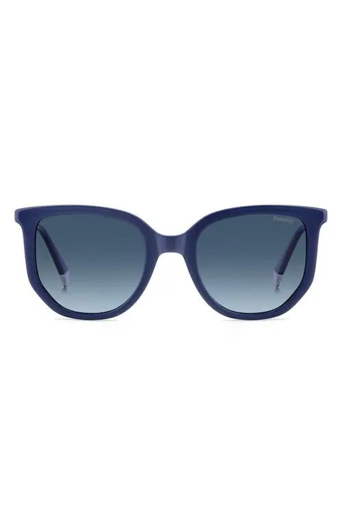 POLAROID 51mm Square Sunglasses - Blue/ Blue Sf Polar