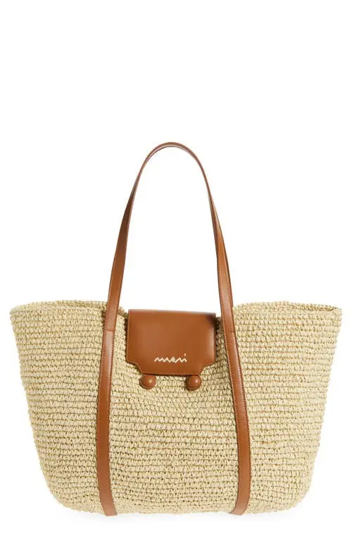 Marni Medium Trunkaroo Woven Tote - Natural