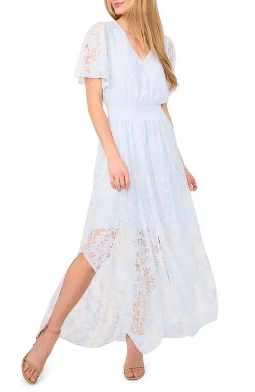 CECE DUPRAZ Lace Smocked Waist Maxi Dress