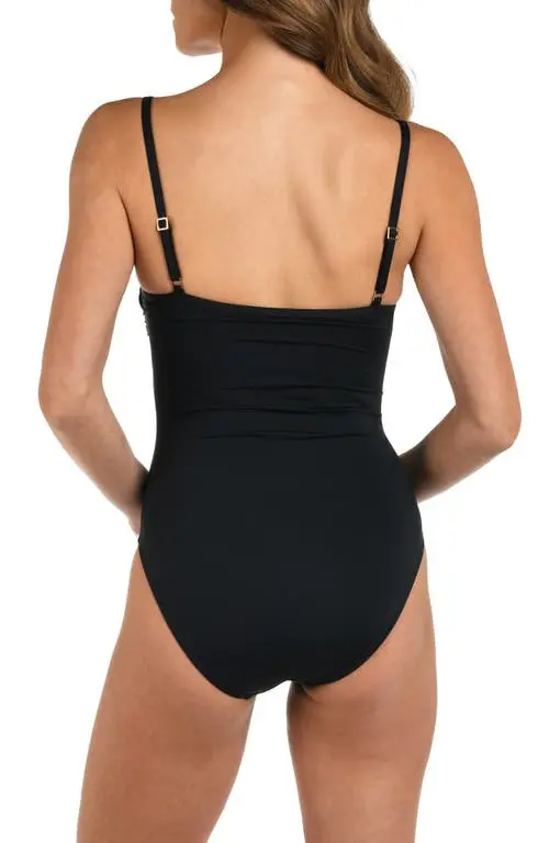 La Blanca Twist Front One-piece Swimsuit - Black