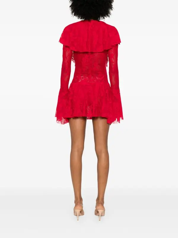 Norma Kamali V-neck Ruffled Mini Dress
