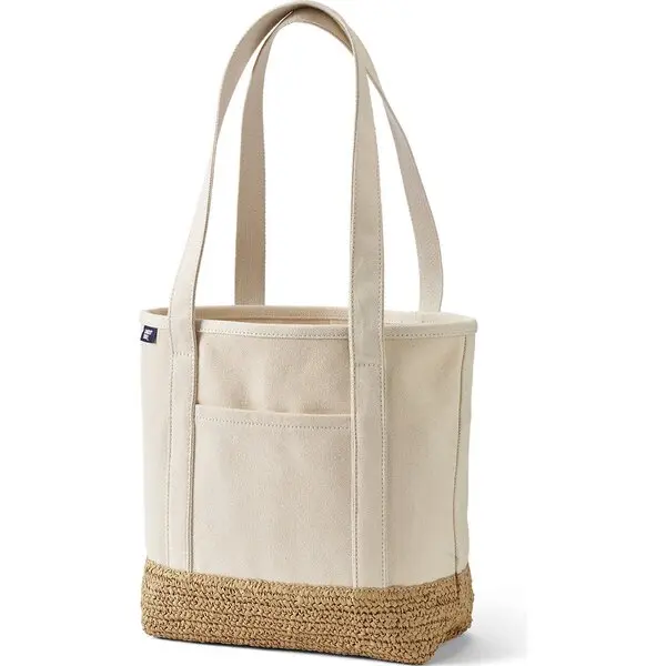 LANDS' END Canvas Tote Bag - Natural Raffia/natural