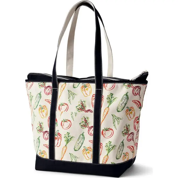 LANDS' END Canvas Tote Bag - Vegetable Multi/natural