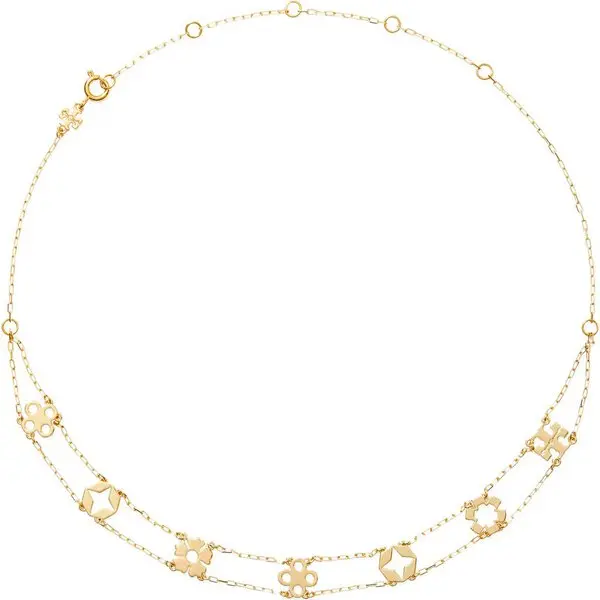 Tory Burch Layered Charm Necklace - Tory Gold