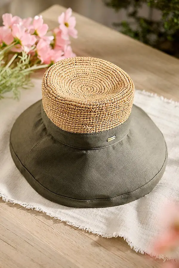 TERRAIN Crochet Crown Bucket Hat - Green
