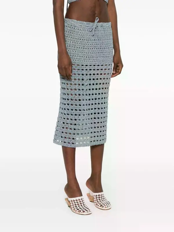 A.M.G. Open-knit Midi Skirt