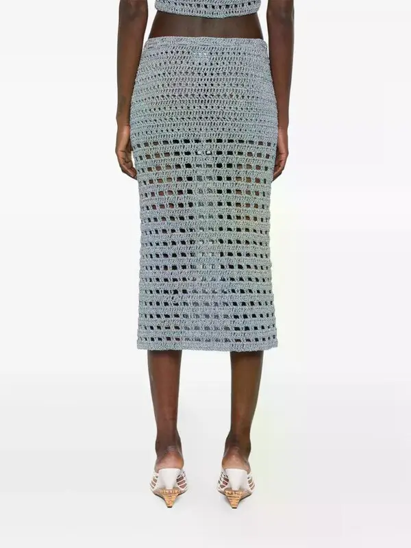 A.M.G. Open-knit Midi Skirt