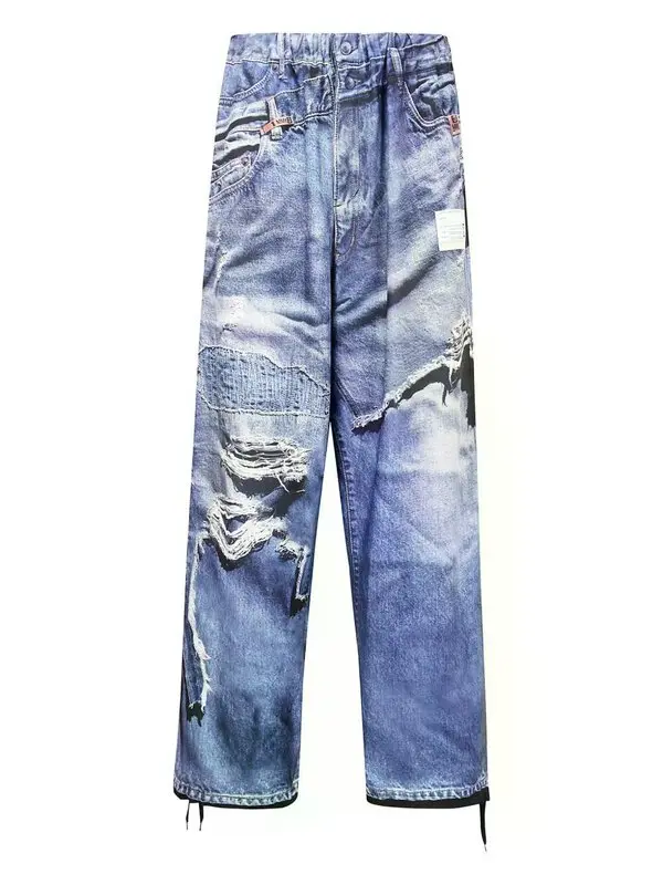 Mihara Yasuhiro Graphic Print Straight Leg Jeans