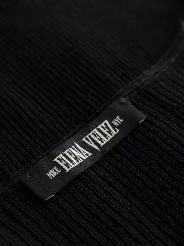 ELENA VELEZ Linen Knit Top - Black