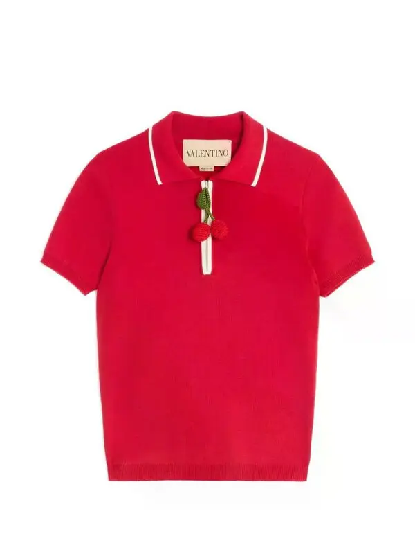 Valentino Garavani Cherry Charm Polo Top