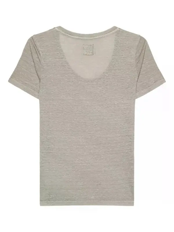 120% Lino Scoop-neck T-shirt