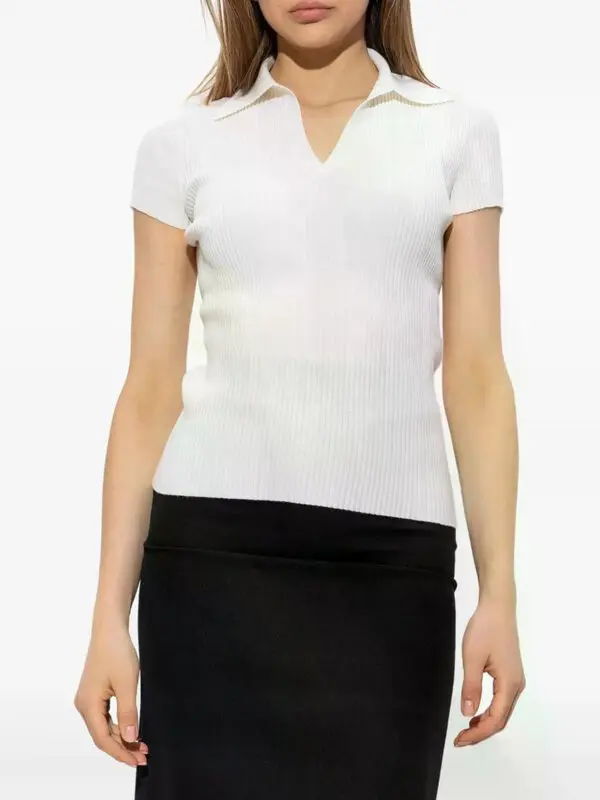 Balenciaga Ribbed-knit Polo Shirt