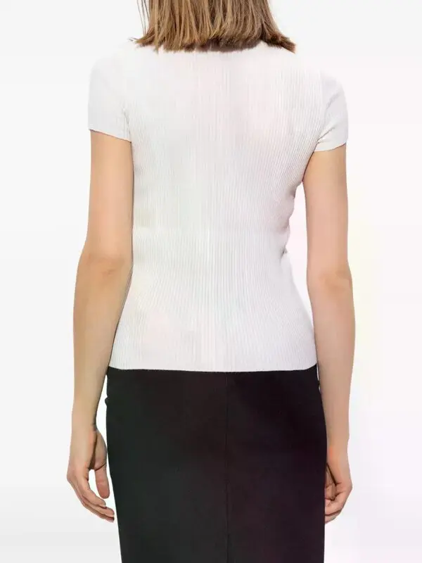 Balenciaga Ribbed-knit Polo Shirt