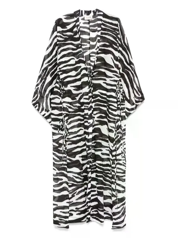 Attico Zebra-print Beach Cover-up - Black
