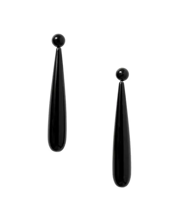 SOPHIE BUHAI Angelika Silver Onyx Drop Earrings - Black