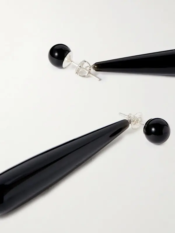 SOPHIE BUHAI Angelika Silver Onyx Drop Earrings