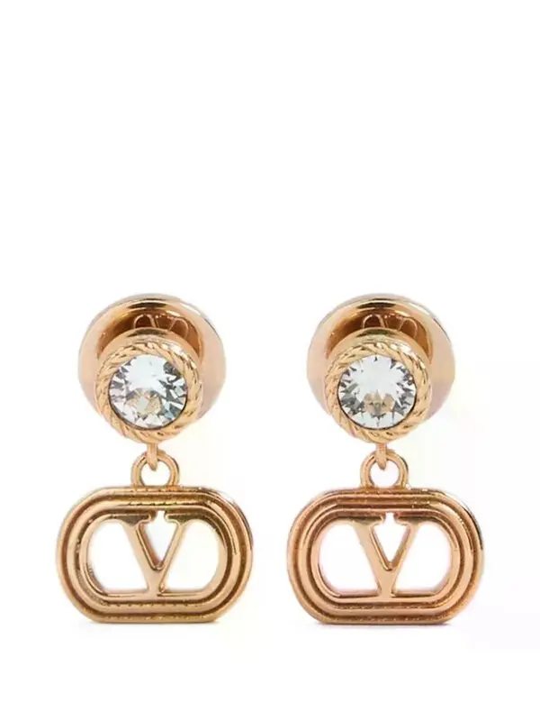 Valentino Garavani Ovalette Metal And Swarovski® Crystal Earrings - Gold