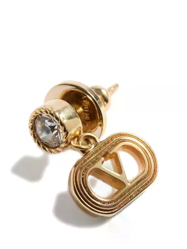 Valentino Garavani Vlogo Crystal-embellished Drop Earrings - Gold