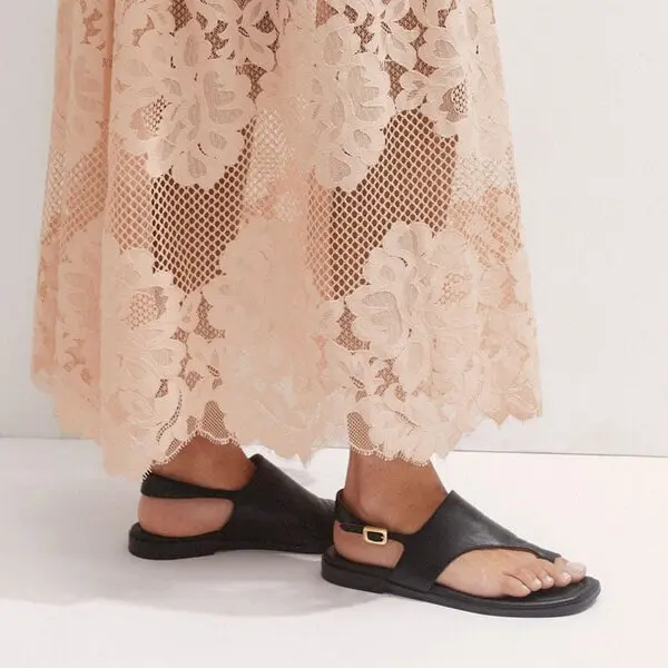 ME+EM Graphic Floral Lace Maxi Dress Pale Blush - Women's - Lace - Size US 0