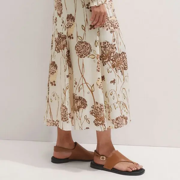 ME+EM Hydrangea Print Maxi Shirt Dress With Tie